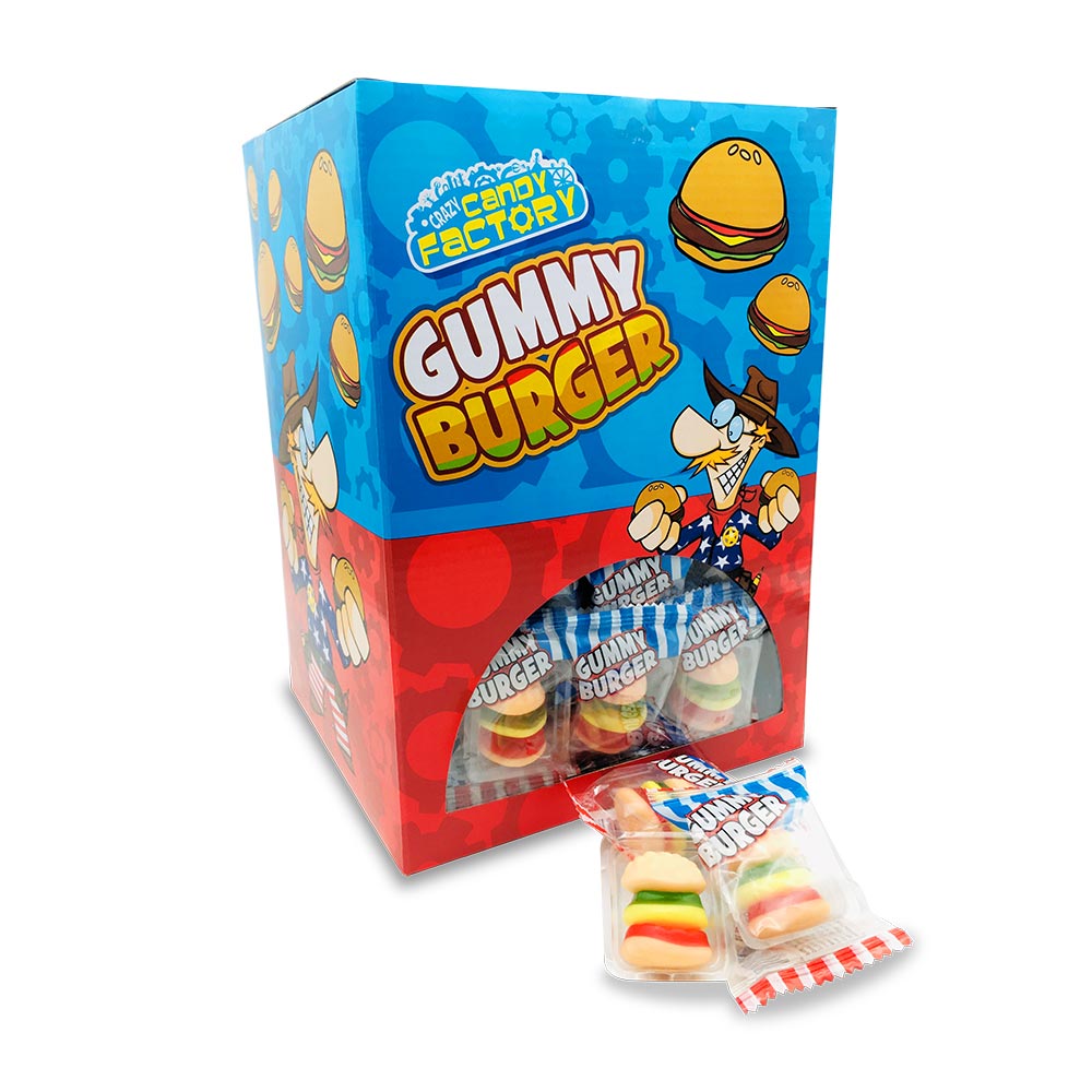 Crazy Candy Factory Gummy Mini Burgers 10g 100 Count