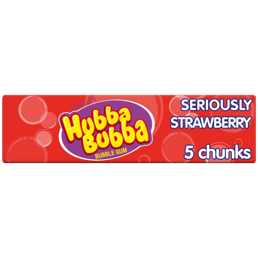 Hubba Bubba Seriously Strawberry Bubble Gum 5 Chunky Chews - 20 Count