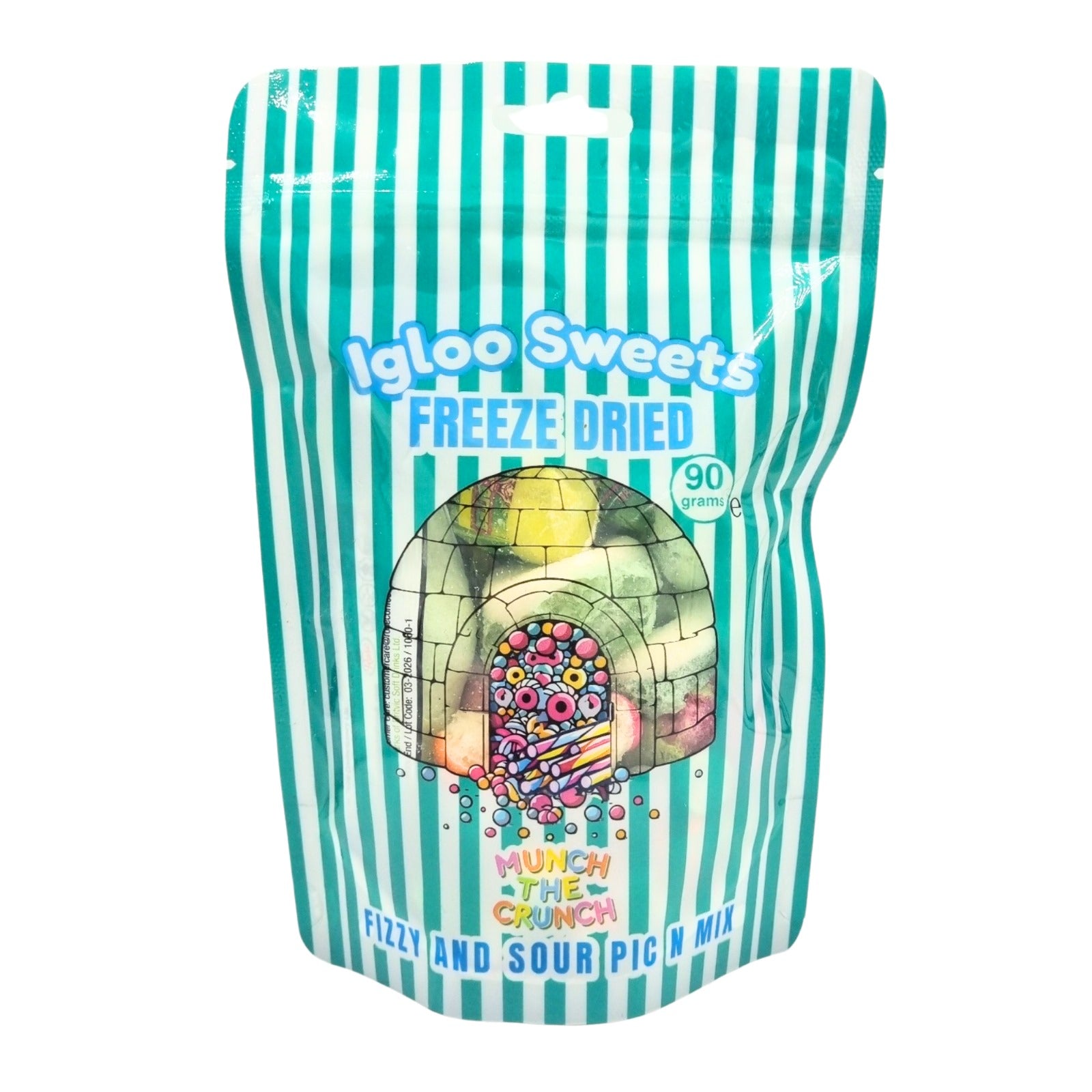 Igloo Sweets Green Freeze Dried Fizzy & Sour Candy Pick N Mix 90g - 10 ...